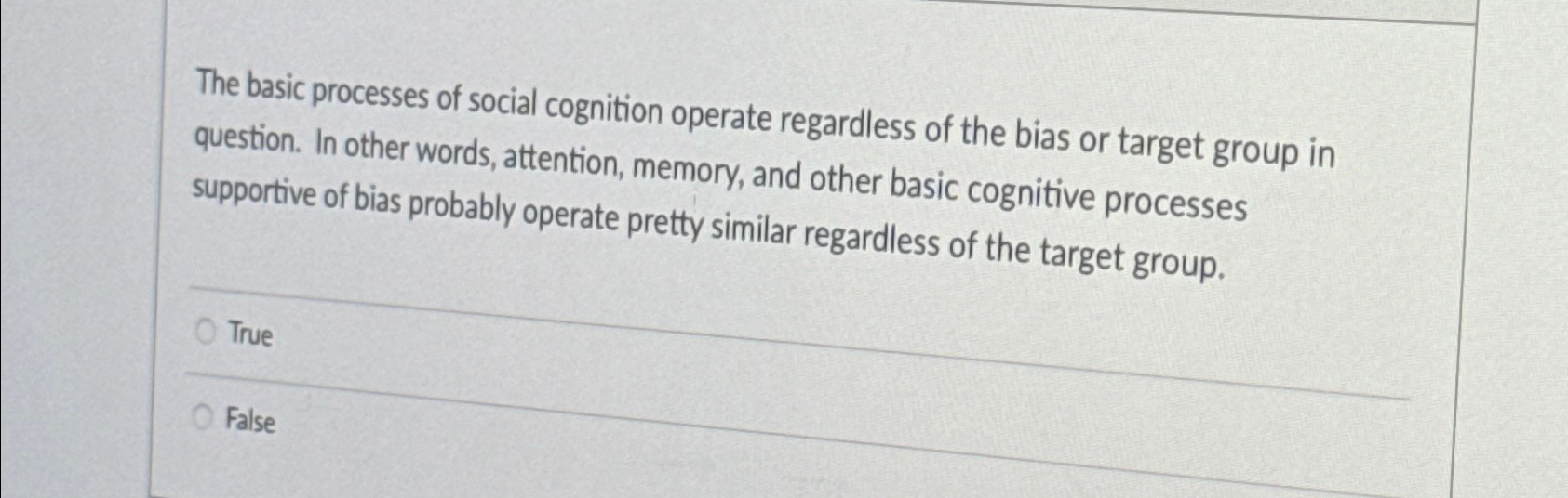 Solved The basic processes of social cognition operate | Chegg.com