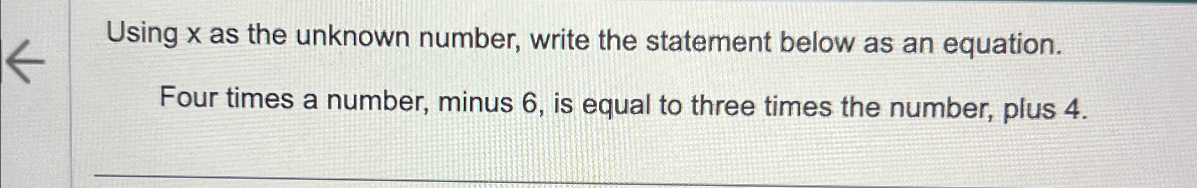 Solved Using x ﻿as the unknown number, write the statement | Chegg.com