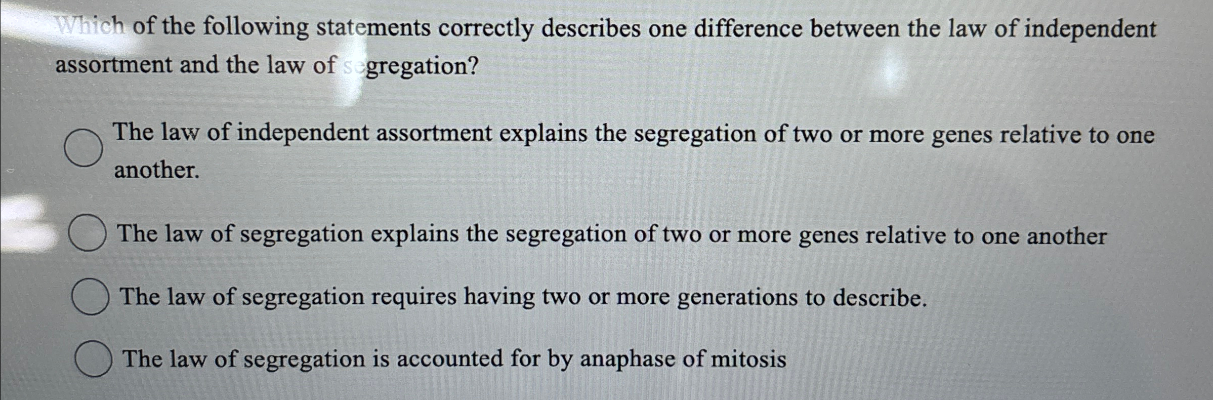 Solved Which of the following statements correctly describes | Chegg.com