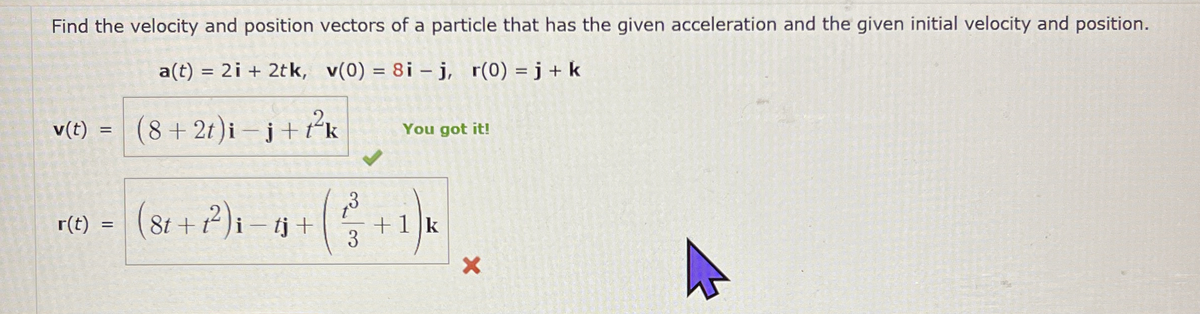 Find the velocity and position vectors of a particle | Chegg.com