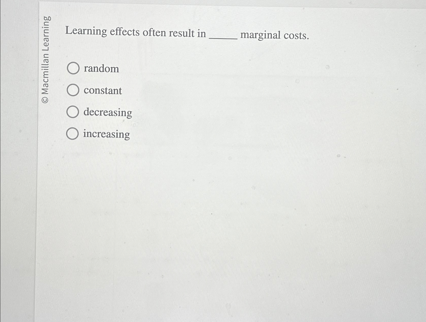 Solved Learning effects often result in marginal | Chegg.com