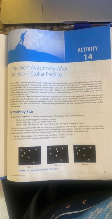 Precision Astronomy After Galileo-Stellar Parallax 1 | Chegg.com