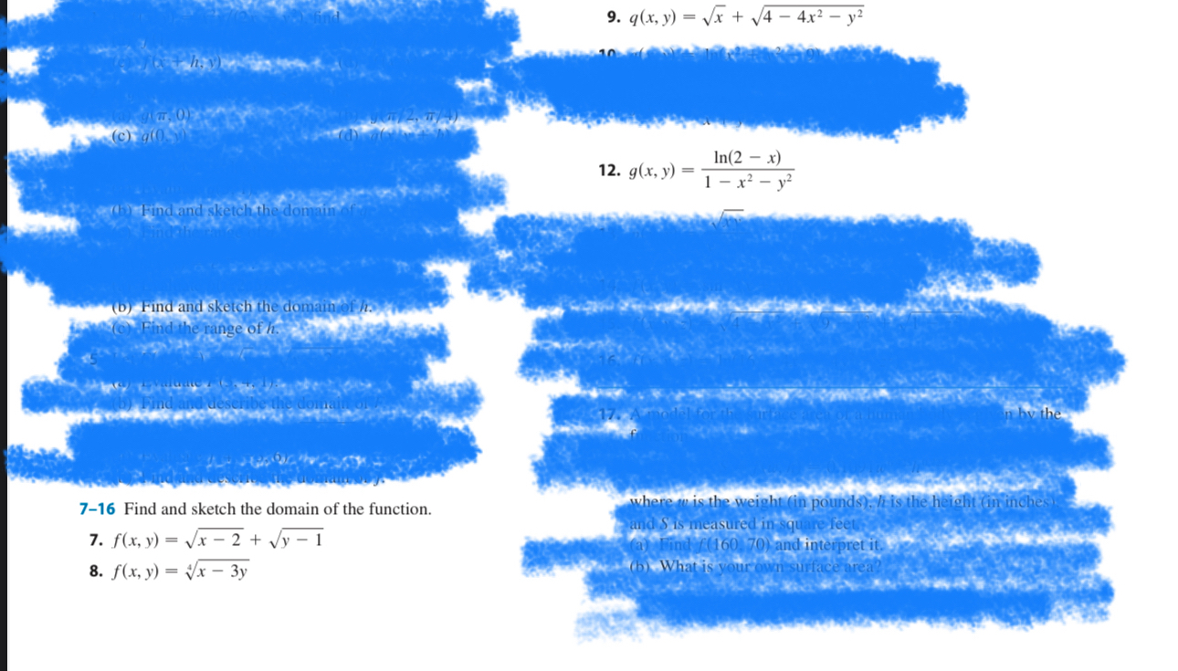 Solved 7-16 ﻿Find and sketch the domain of the | Chegg.com