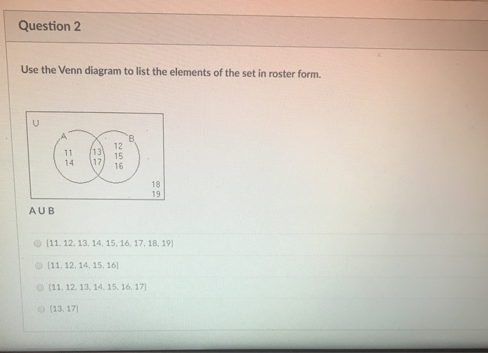 Solved Use the Venn diagram to list the elements of the set | Chegg.com