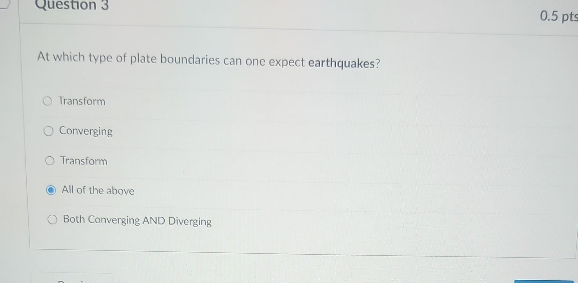 Solved At which type of plate boundaries can one expect | Chegg.com