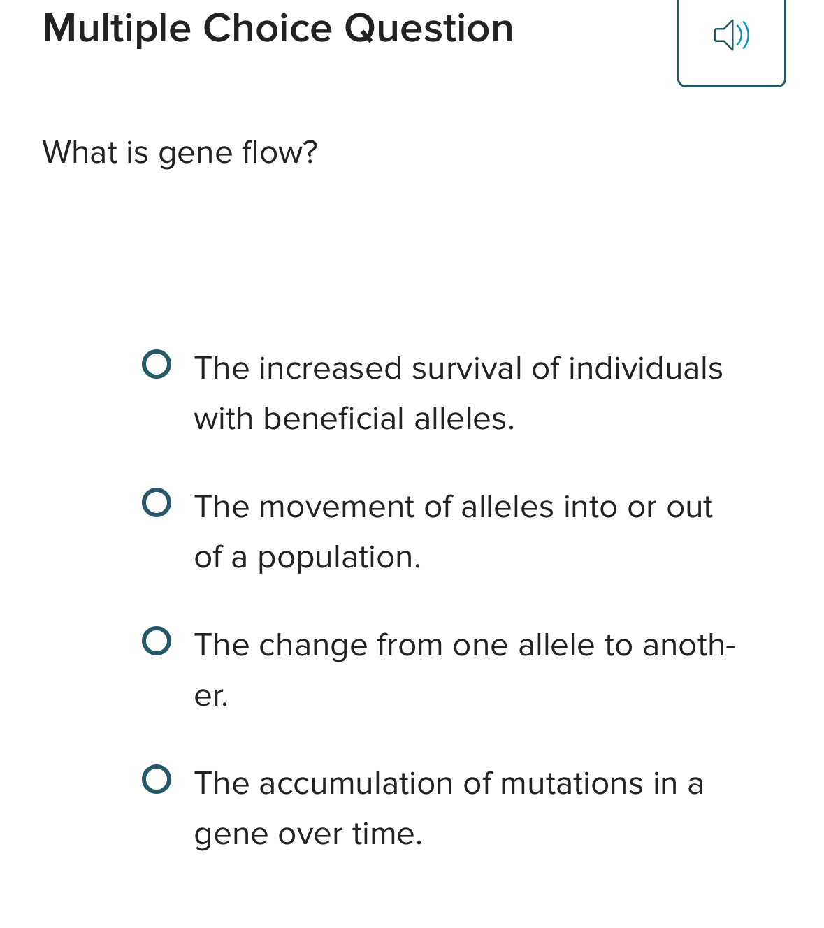 Solved Multiple Choice Question凸))What is gene flow?The | Chegg.com