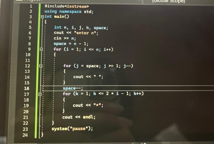 Solved \#include using namespace std; 日int main() i int | Chegg.com