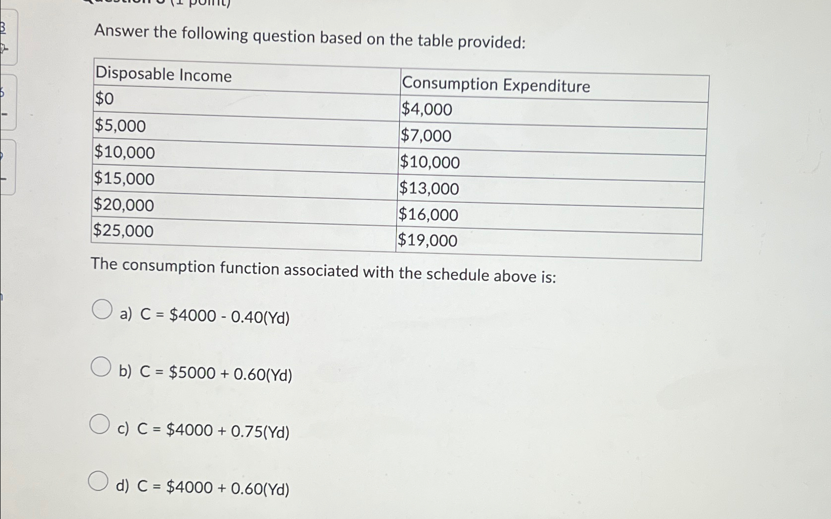 Solved Answer the following question based on the table | Chegg.com