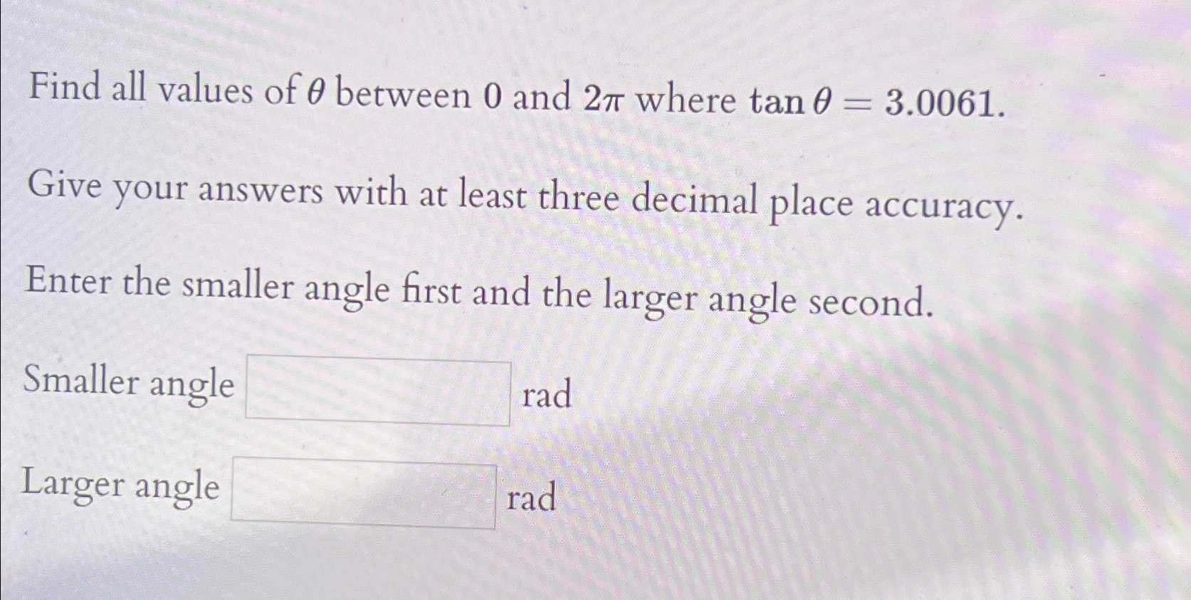 Solved Find all values of θ ﻿between 0 ﻿and 2π ﻿where | Chegg.com