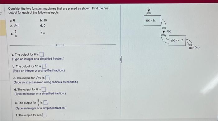 Solved Consider the two function machines that are placed as | Chegg.com