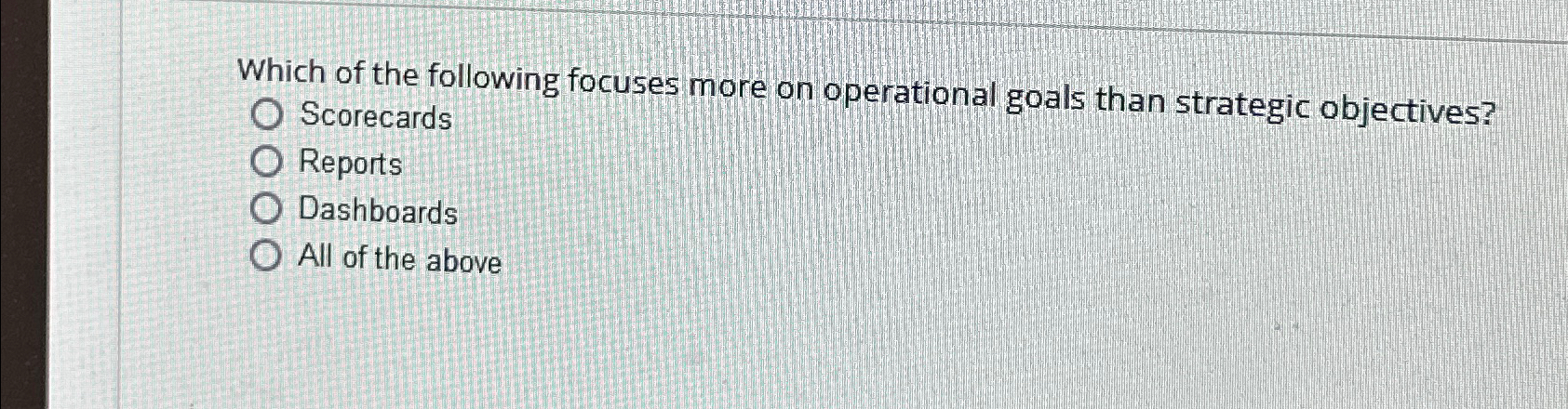 Solved Which of the following focuses more on operational | Chegg.com