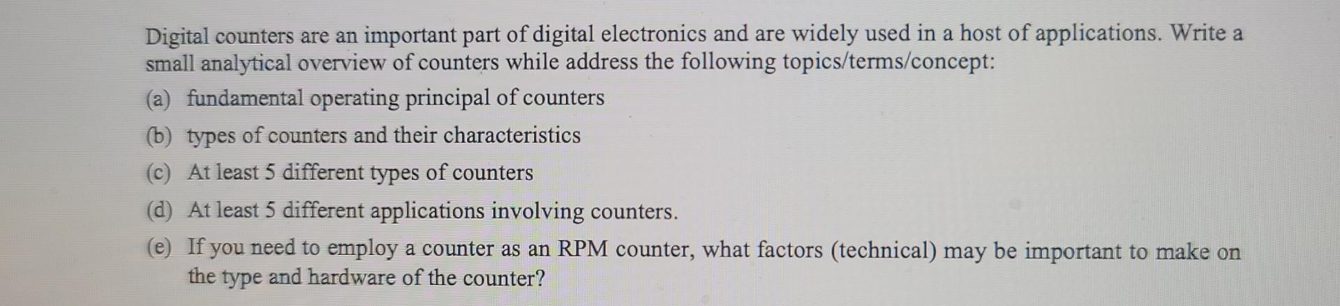 Solved Digital counters are an important part of digital | Chegg.com