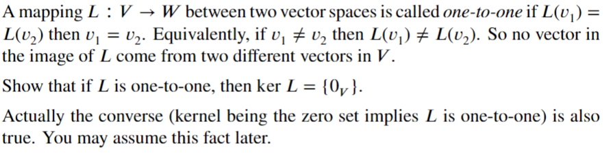 A mapping L:V→W ﻿between two vector spaces is called | Chegg.com