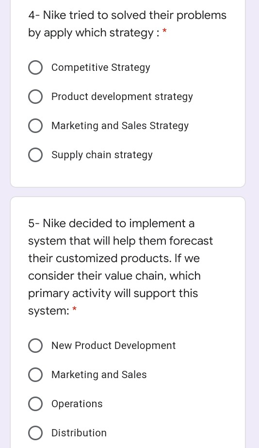 Solved Nike Adopting Supply Chain Information System In the | Chegg.com