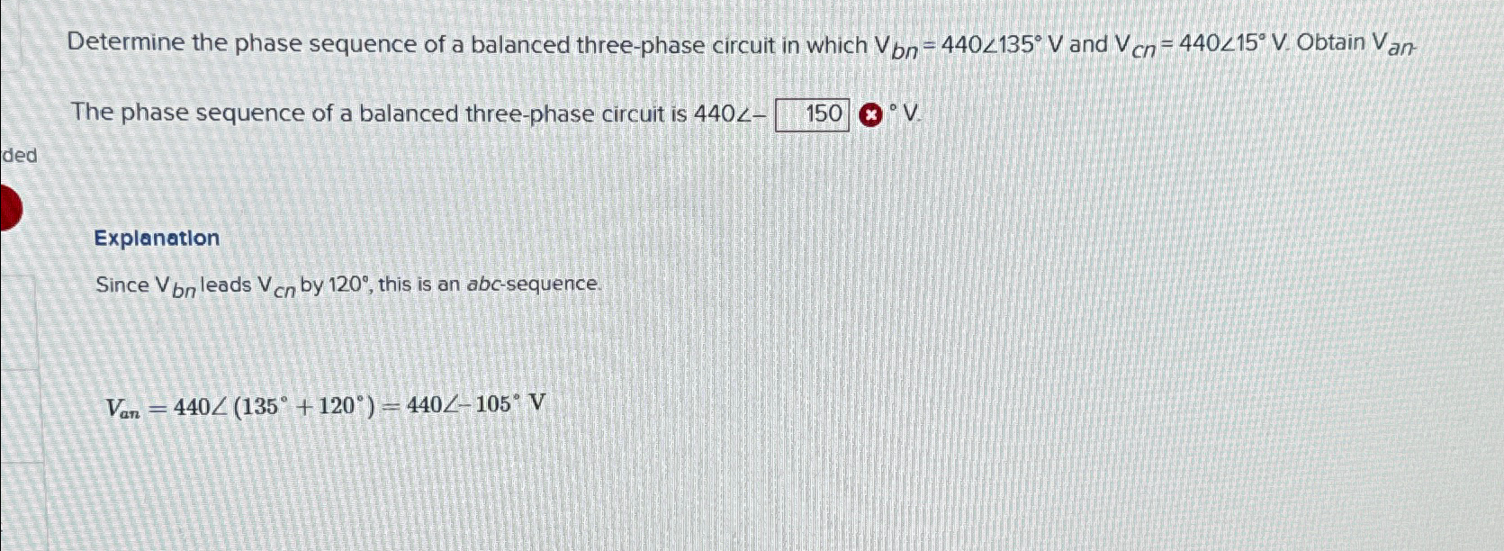 Solved Determine the phase sequence of a balanced | Chegg.com