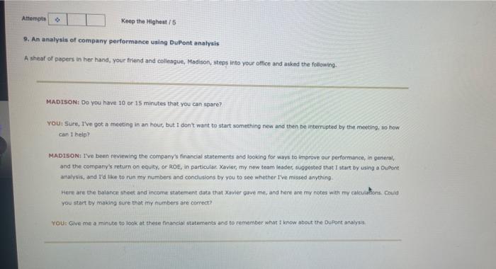 Solved An analysis of company performance using DuPont | Chegg.com