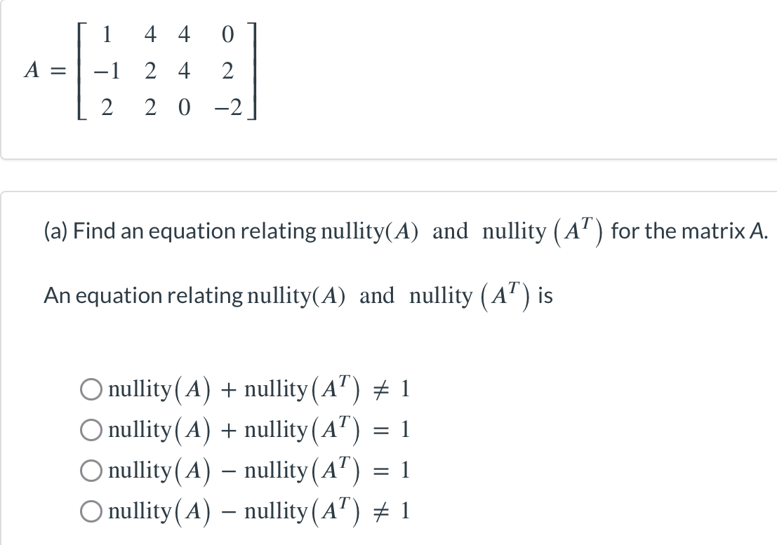 Solved A=[1440-1242220-2](a) ﻿Find an equation relating | Chegg.com