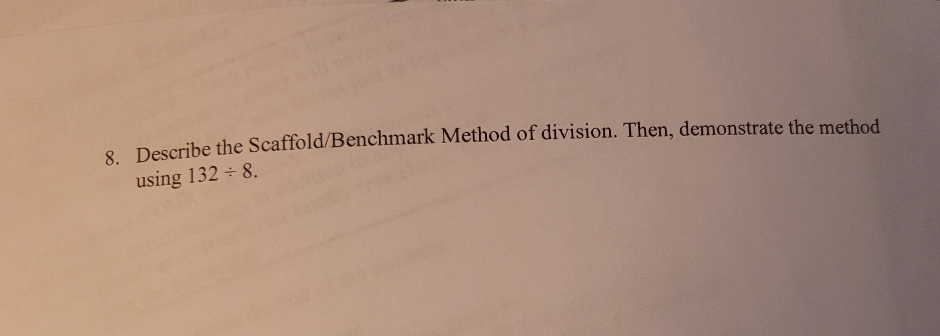 Solved Describe the Scaffold/Benchmark Method of division. | Chegg.com