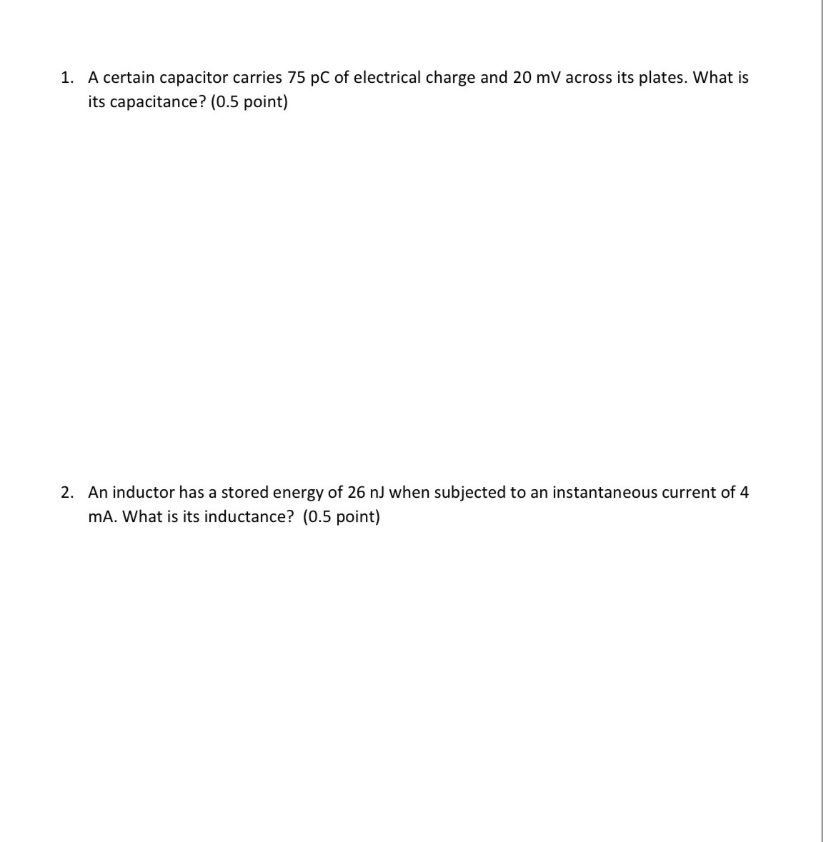 Solved A certain capacitor carries 75pC ﻿of electrical | Chegg.com