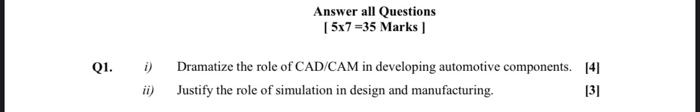 Solved Answer all Questions [5x7=35 Marks Q1. i) ii) | Chegg.com