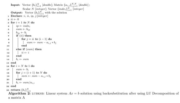 rogram the subroutines (algorithms 1 and 2 ) | Chegg.com