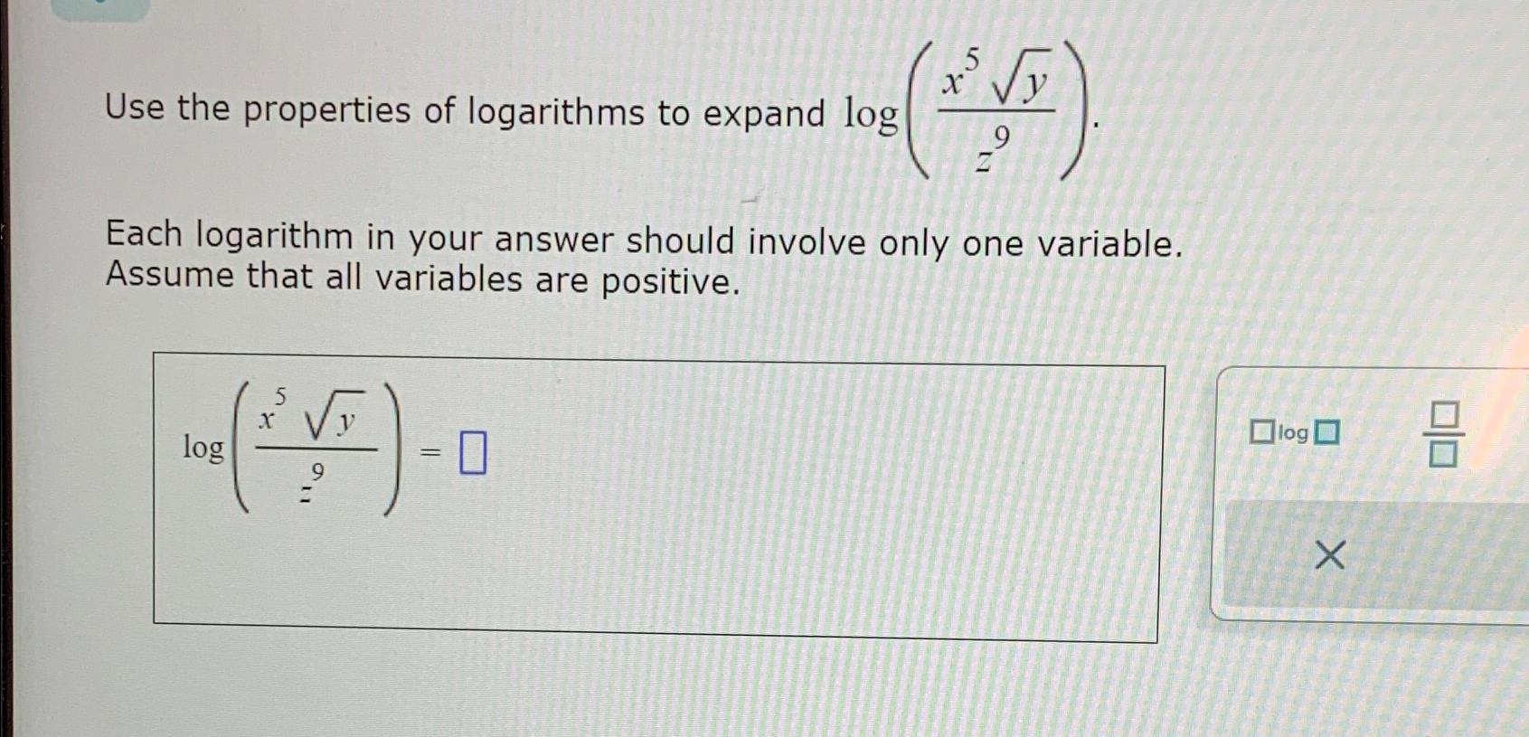 Solved Use the properties of logarithms to expand | Chegg.com