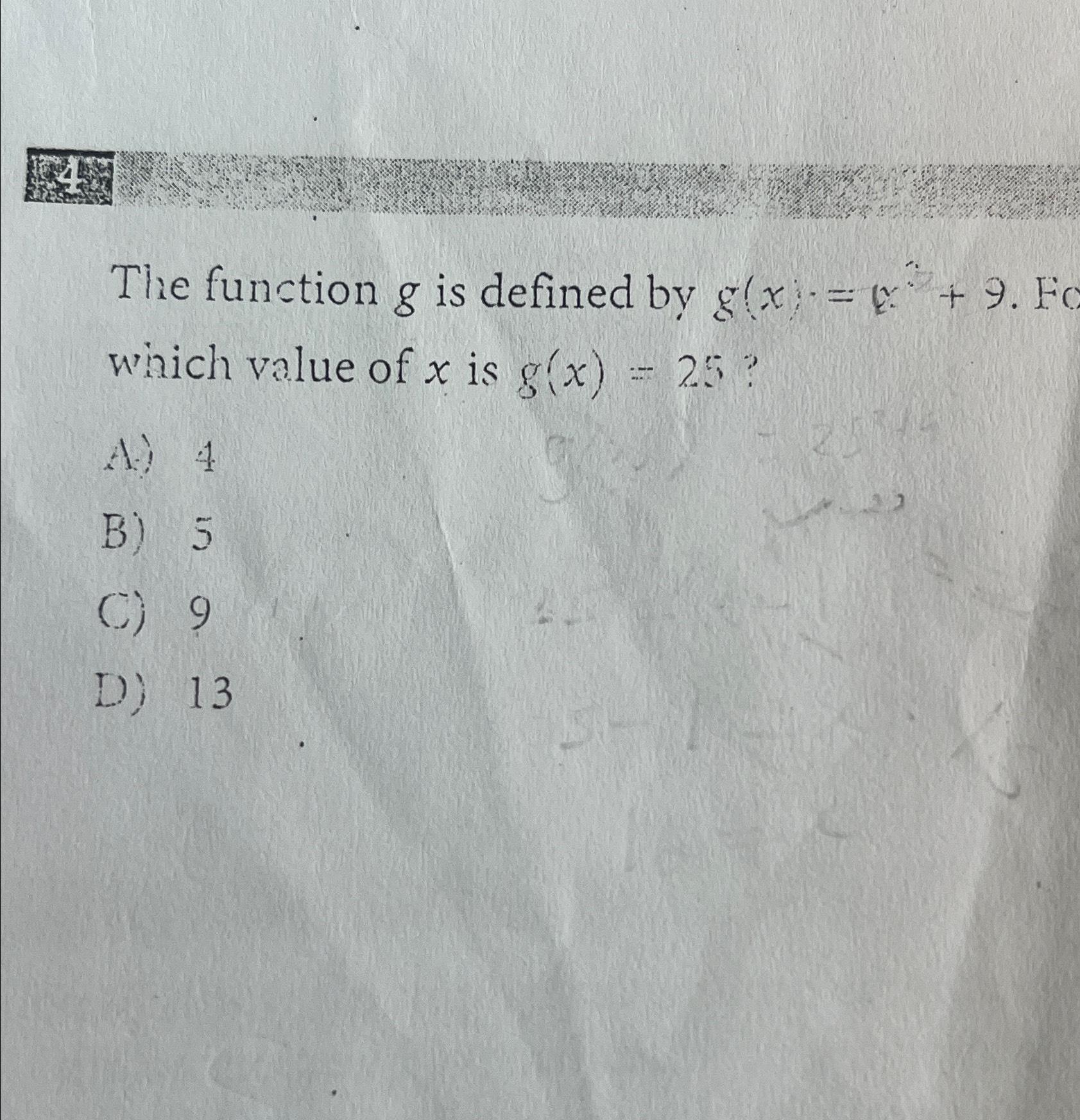 Solved The function g ﻿is defined by )=(1. ﻿Fo which value | Chegg.com