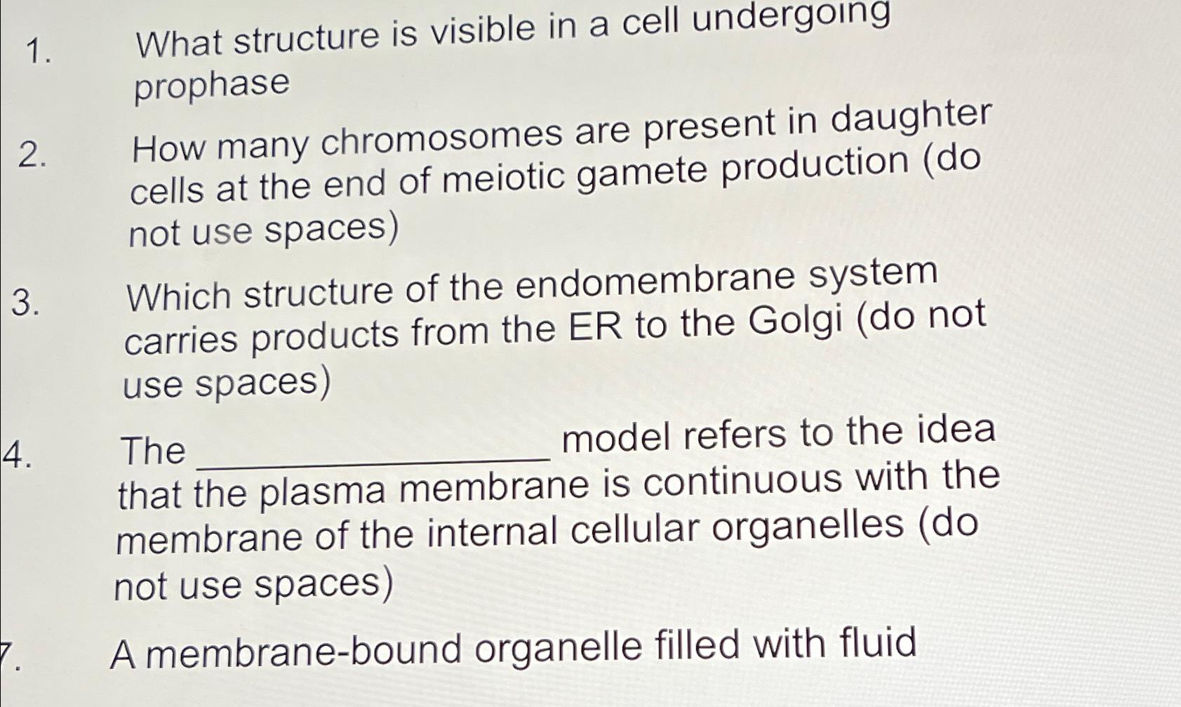 Solved What structure is visible in a cell undergoing | Chegg.com