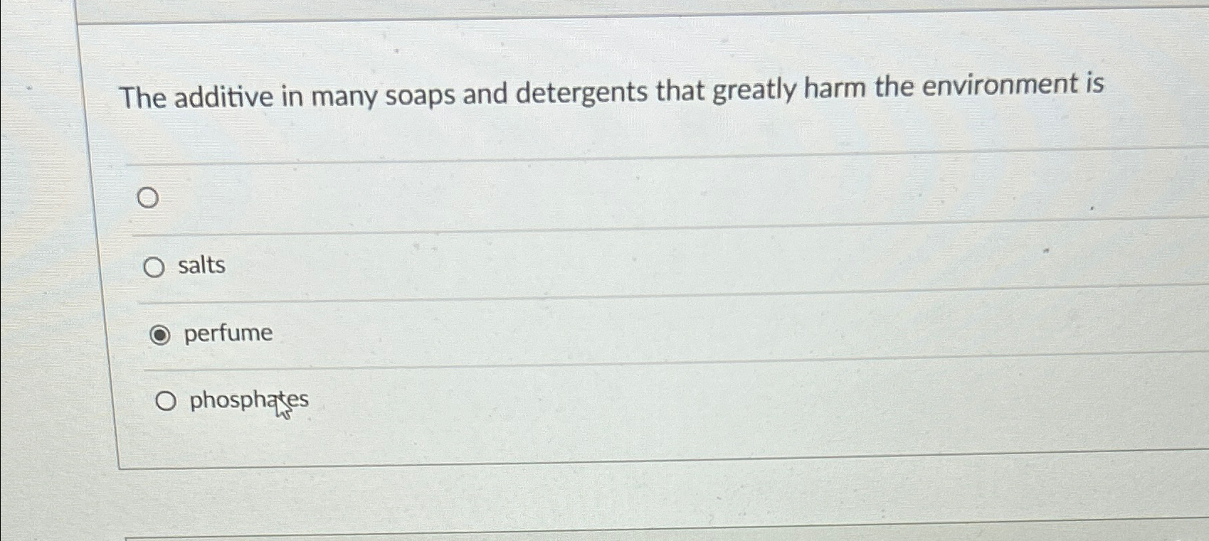 Solved The additive in many soaps and detergents that | Chegg.com