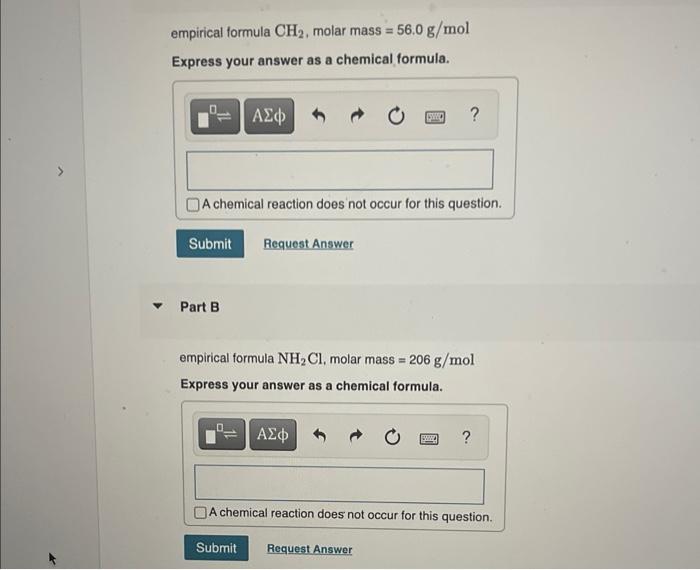 Solved empirical formula CH2, molar mass =56.0 g/mol Express | Chegg.com