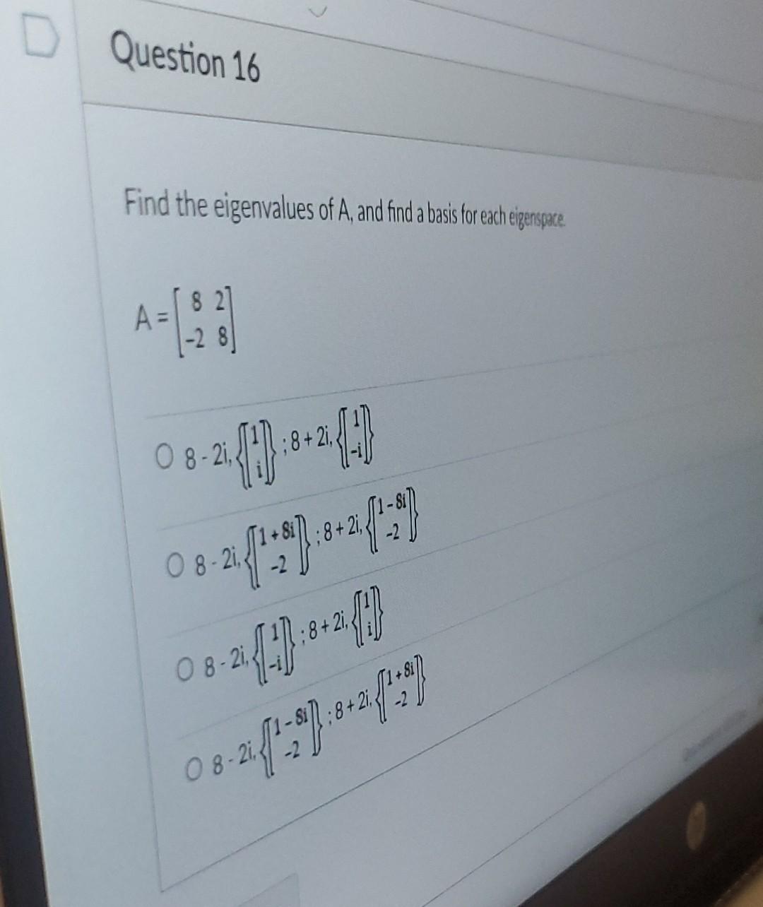 Solved Find the eigenvalues of A, and find a basis for each | Chegg.com
