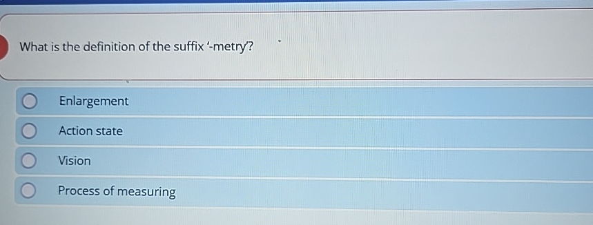 Solved What is the definition of the suffix | Chegg.com