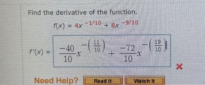 Solved Find the derivative of the function. | Chegg.com