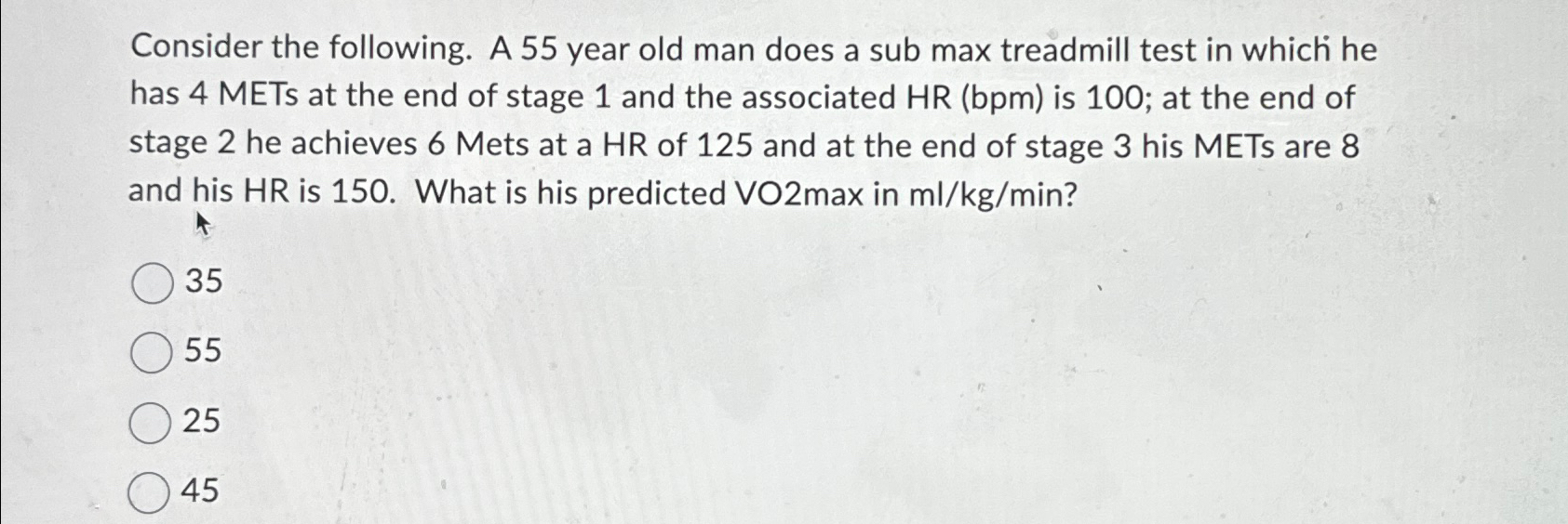 Solved Consider the following. A 55 ﻿year old man does a sub | Chegg.com