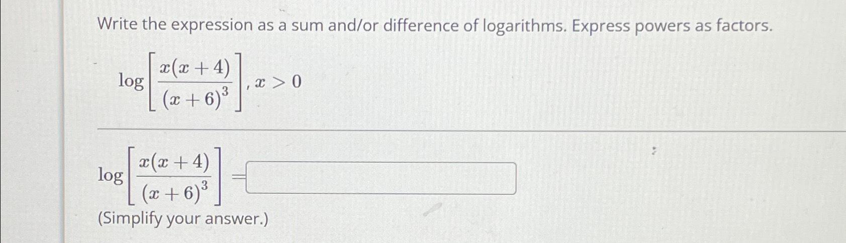 Solved Write the expression as a sum and/or difference of | Chegg.com