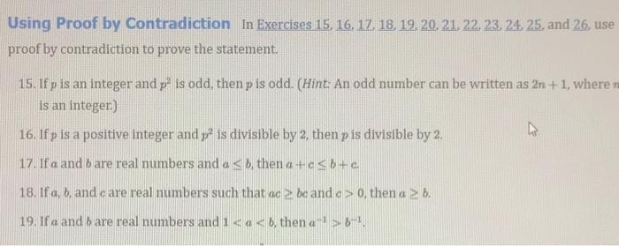 Solved Using Proof by Contradiction in Exercises 15, 16, 17, | Chegg.com