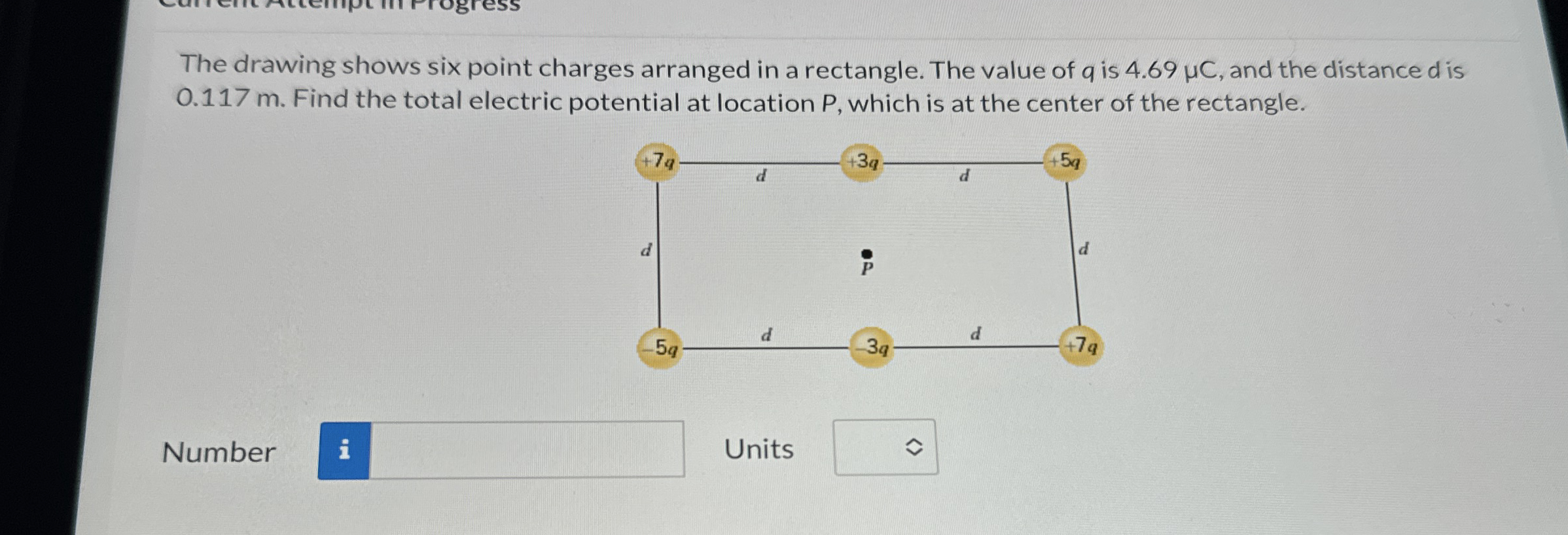 Solved The drawing shows six point charges arranged in a | Chegg.com