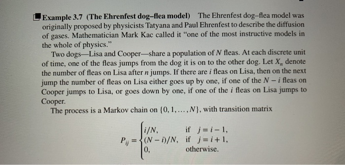 7.27 Recall the discrete-time Ehrenfest dog-flea | Chegg.com