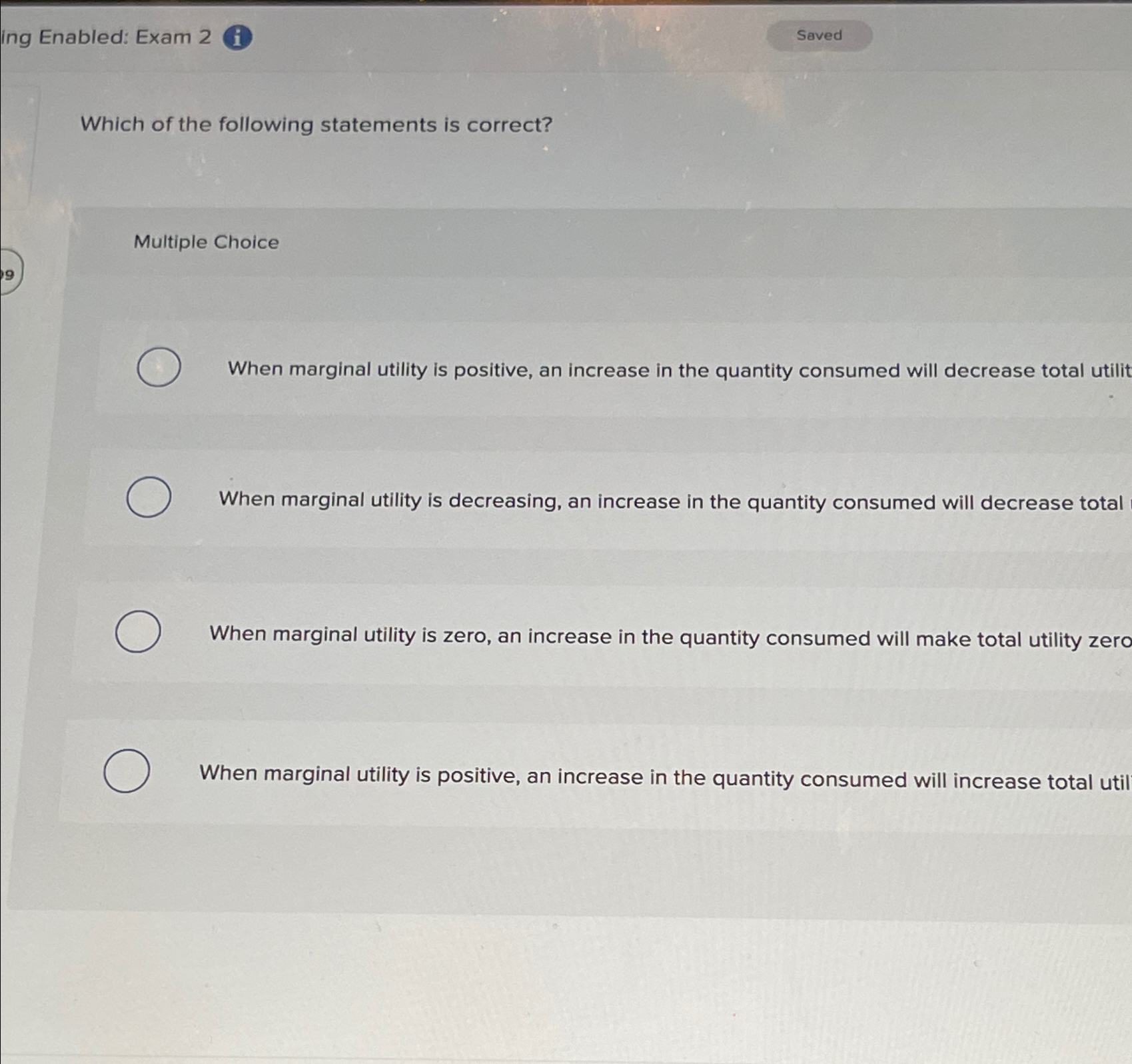 Solved ing Enabled: Exam 2 (i)Which of the following | Chegg.com