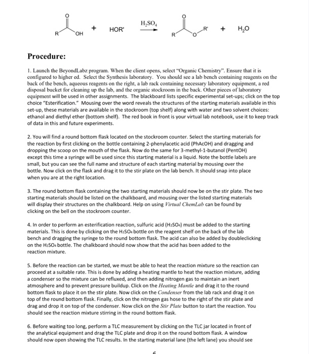 Experiment 1 Lab Techniques: Synthesis of an Ester | Chegg.com