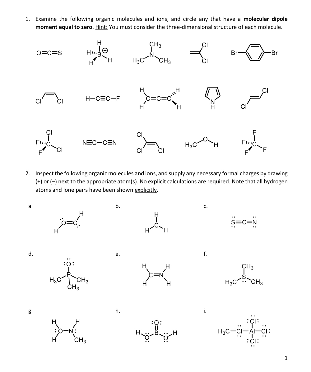 Solved Examine the following organic molecules and ions, and | Chegg.com