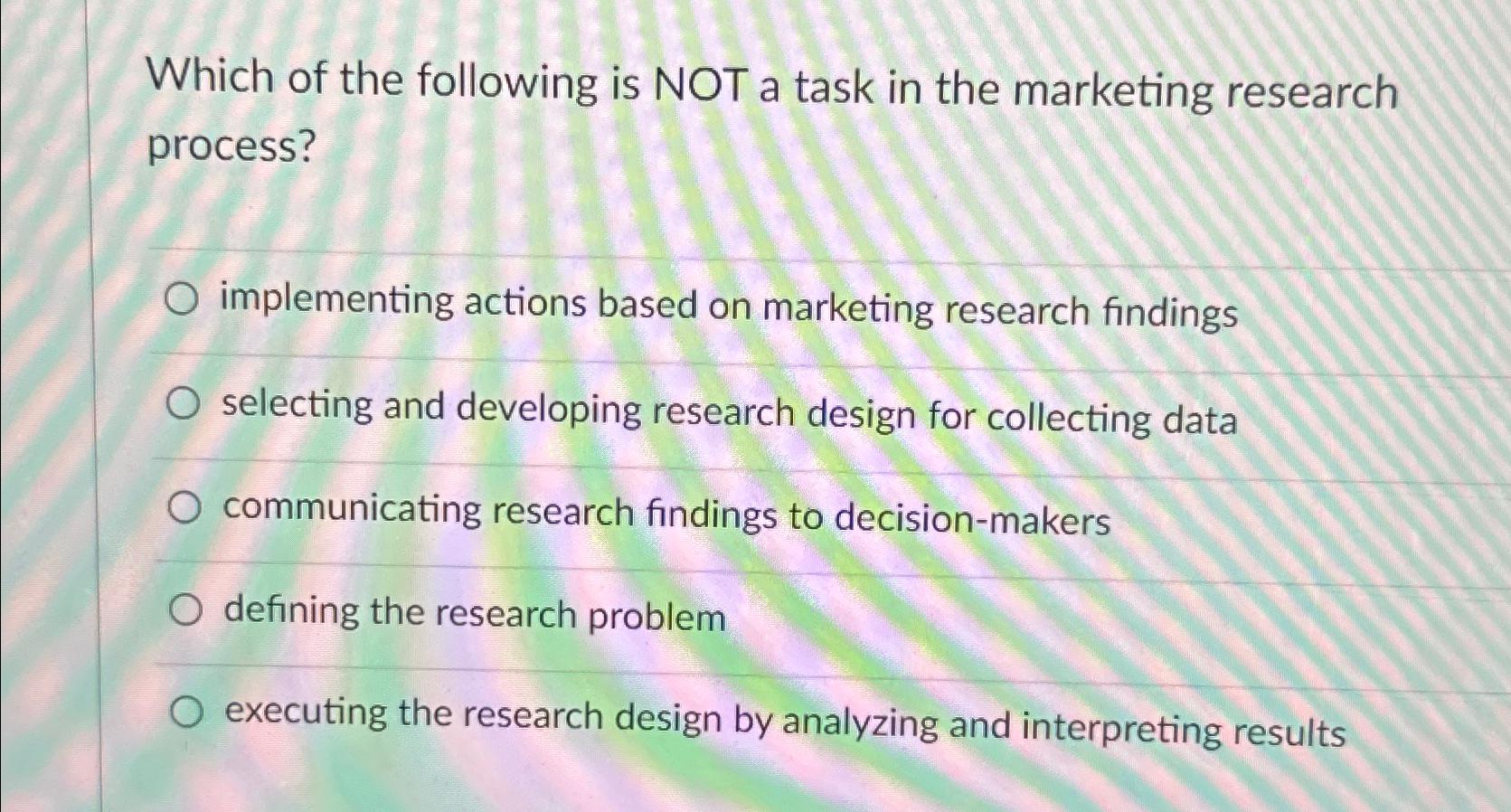 Solved Which of the following is NOT a task in the marketing | Chegg.com
