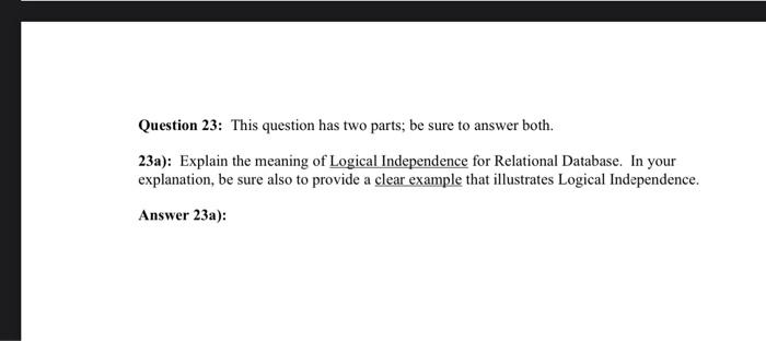 Solved Question 23: This question has two parts; be sure to | Chegg.com