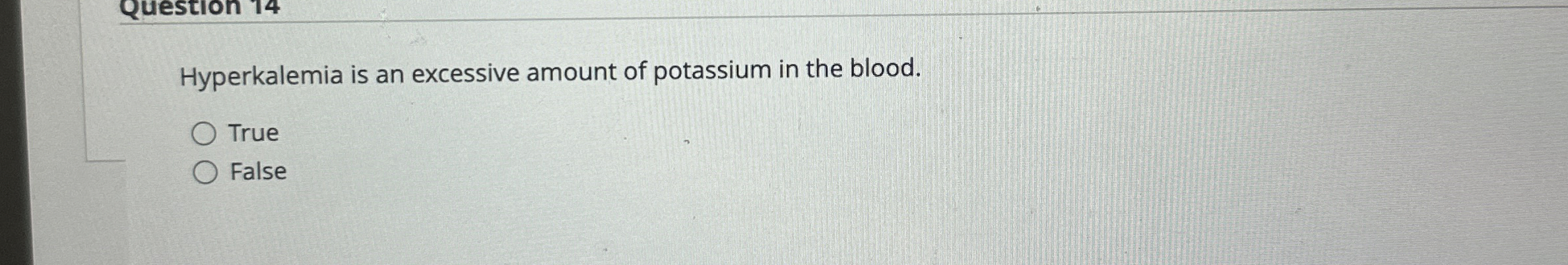 Solved Hyperkalemia is an excessive amount of potassium in | Chegg.com