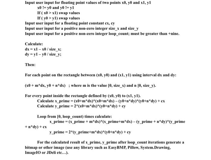 Solved Input User Input For Floating Point Values Of Two