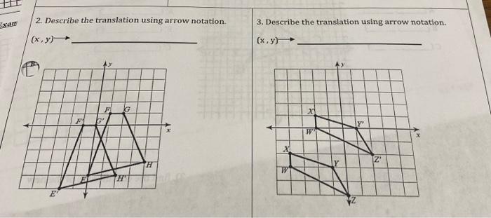 Solved 2. Describe the translation using arrow notation. 3. | Chegg.com