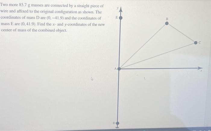 Solved Three 85 7 G Masses Are Connected In A Triangular