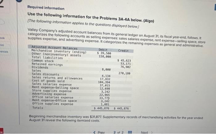 Solved ook rint rences W Required information Use the | Chegg.com