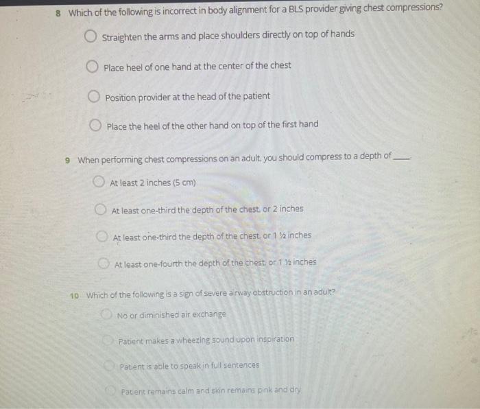 Solved 8 Which of the following is incorrect in body | Chegg.com