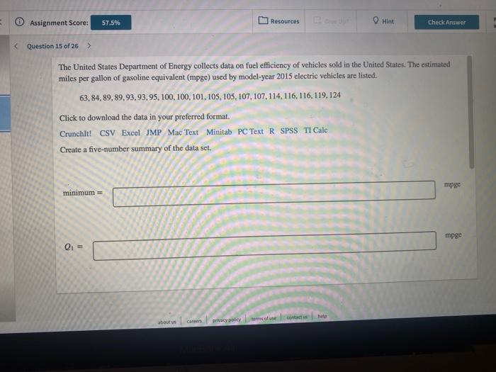 Solved Assignment Score: Resources 57,5% Hint Check Answer